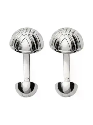 Burberry Engraved Check Cufflinks - Silver