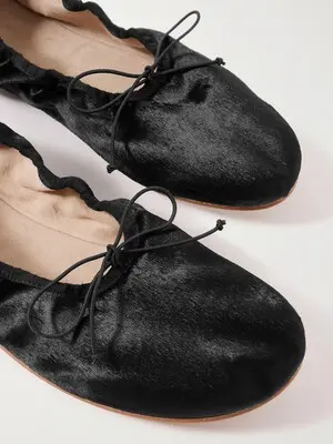 THE ROW Round Velvet Ballet Flats
