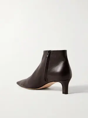 THE ROW Carla Leather Ankle Boots - Brown