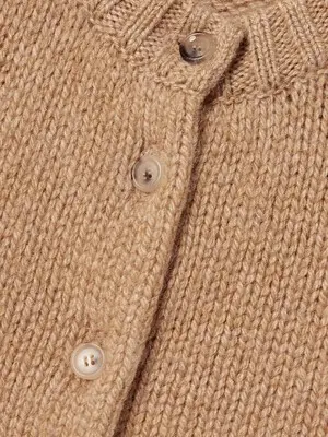Khaite Nora Cropped Cashmere-blend Cardigan - Brown