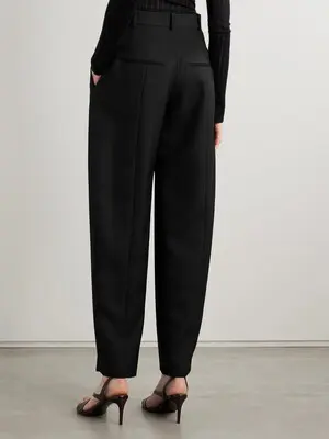 Khaite Dugan Pleated Wool Tapered Trousers