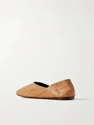 Khaite Jane Ostrich Leather Flats