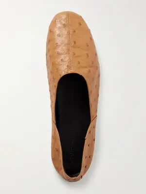 Khaite Jane Ostrich Leather Flats