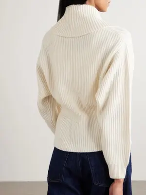 LISA YANG Alessandra Ribbed Cashmere Cardigan - Neutrals