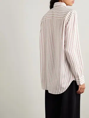 THE ROW Gavina Striped Silk Shirt