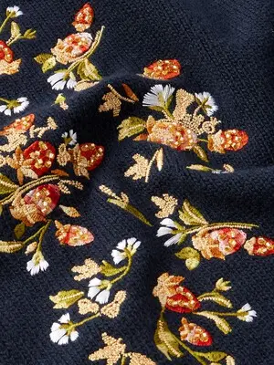 Bally Embroidered Wool Head Scarf