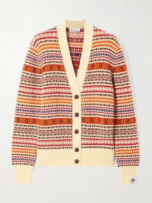 Bally Jacquard-knit Wool Cardigan