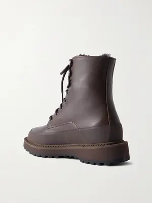 Le Monde Beryl Dolomite Shearling-lined Leather Ankle Boots - Brown