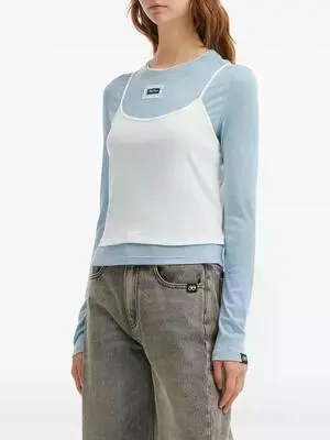 MINI CREAM Lace-trim Long-sleeve T-shirt