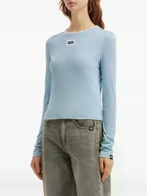 MINI CREAM Lace-trim Long-sleeve T-shirt
