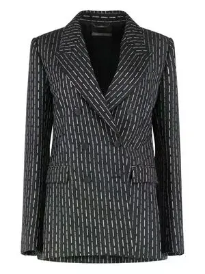 Alberta Ferretti Double-breasted Striped Blazer