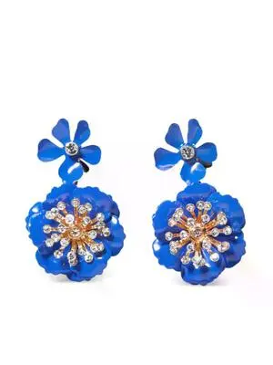 Carolina Herrera Floral Dangle Earrings - Gold