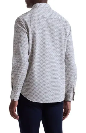 Bugatchi Julian Shaped Fit Geo Print Button-up Shirt - Chalk