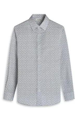 Bugatchi Julian Shaped Fit Geo Print Button-up Shirt - Chalk