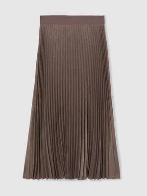 REISS Kember Pleated Midi Skirt