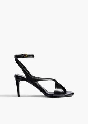 Khaite Liria Ankle Strap Sandal 75 Black