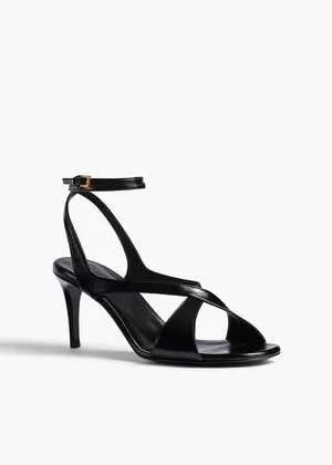 Khaite Liria Ankle Strap Sandal 75 - Black