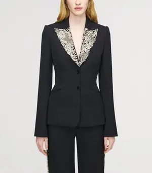 Alexander McQueen Wool Single-breasted Embellished Jacket