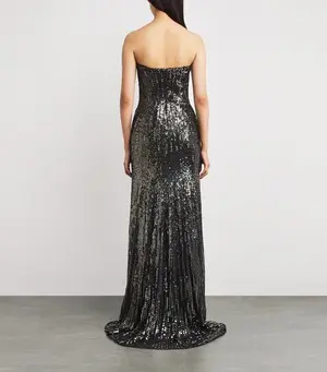 Jenny Packham Sequinned Lior Gown - Silver