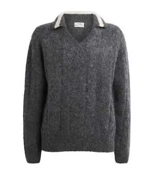SYSTEM Wool-blend Polo Sweater