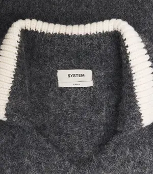 SYSTEM Wool-blend Polo Sweater