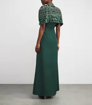 RAISHMA Embellished Cape Beatrice Gown