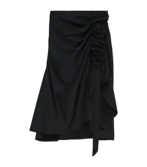 Alexander McQueen Asymmetric Bow Midi Skirt