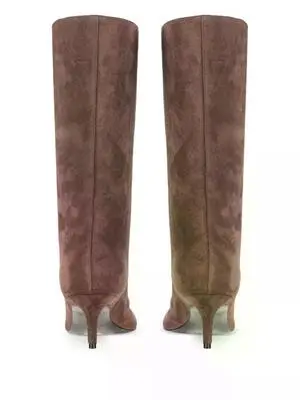 Amina Muaddi 60mm Fiona Tapered-toe Slip-on Boots - Brown