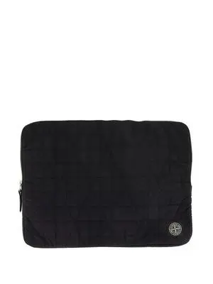Stone Island Quilted Laptop Case - Black