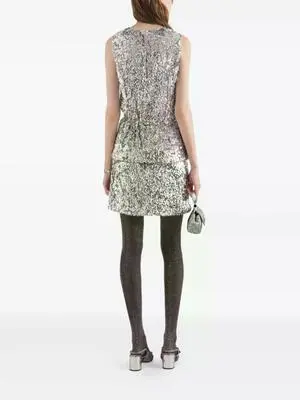 Dolce & Gabbana Sequined Mini Skirt - Silver
