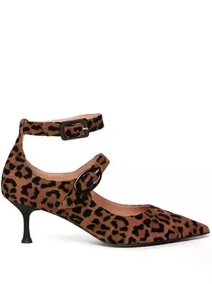 GIULIANO GALIANO Leopard-print Buckle Pumps