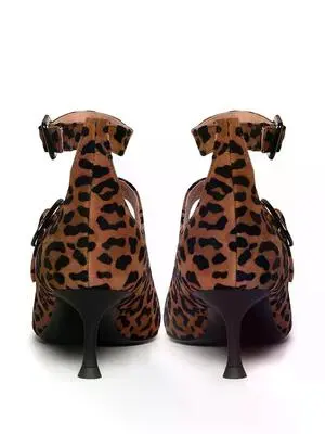 GIULIANO GALIANO Leopard-print Buckle Pumps