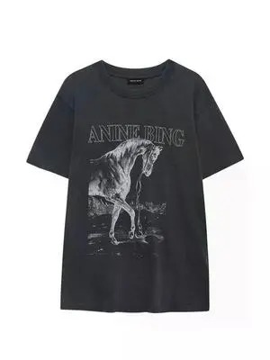 ANINE BING Horse Graphic T-shirt - Black