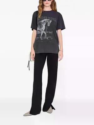 ANINE BING Horse Graphic T-shirt - Black