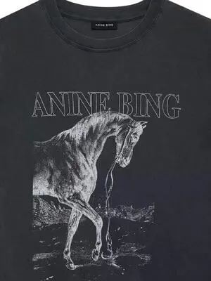 ANINE BING Horse Graphic T-shirt - Black