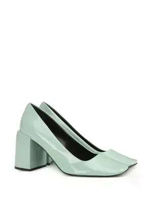 SERGIO ROSSI 80mm Block Heel Pumps - Green