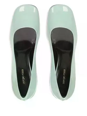 SERGIO ROSSI 80mm Block Heel Pumps - Green