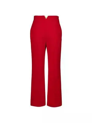 Valentino Garavani V-detail Wool-crepe Trousers