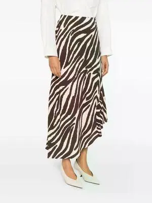 TWINSET Zebra Print Asymmetric Skirt