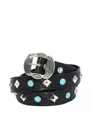 HTC LOS ANGELES Laurel Studded Braided Belt