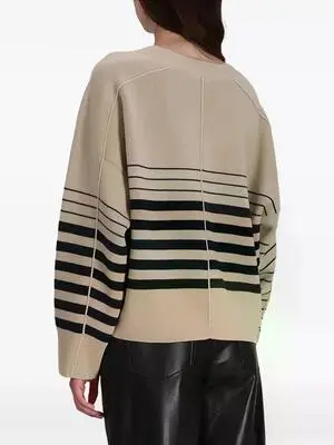 BOSS Fudali Striped V-neck Sweater