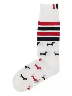 Thom Browne 4-bar Hector Socks - White