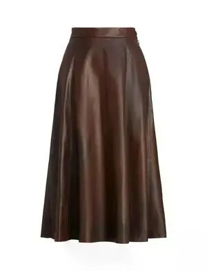 Ralph Lauren Leather A-line Skirt