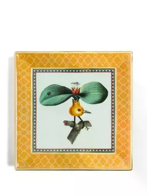 La DoubleJ Square-shape Printed Trinket Tray - Yellow
