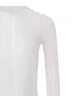 Elisabetta Franchi Buttoned-shoulder Ribbed T-shirt