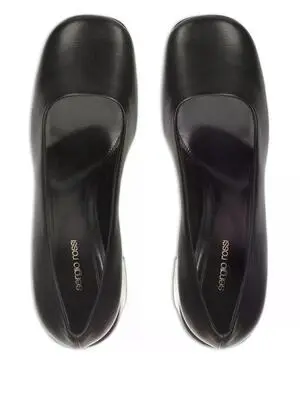 SERGIO ROSSI 80mm Square Block-heel Pumps - Black