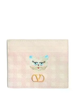 Valentino Garavani Le Chat De La Maison Card Holder - Neutrals