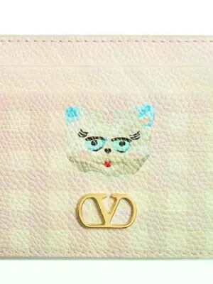 Valentino Garavani Le Chat De La Maison Card Holder - Neutrals