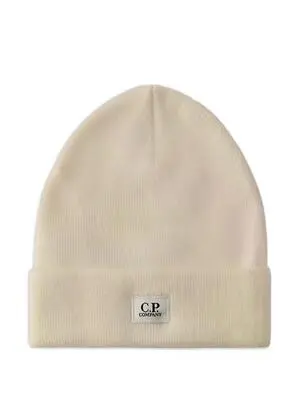 C.P. COMPANY Logo-patch Beanie - Neutrals