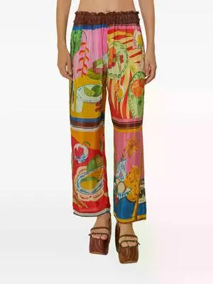Farm Rio Printed Trousers With Ruffle